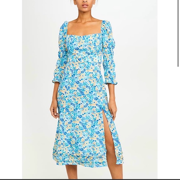 Paloma Blue | Dresses | Paloma Blue Nwt Isla Blue Floral Dress With ...